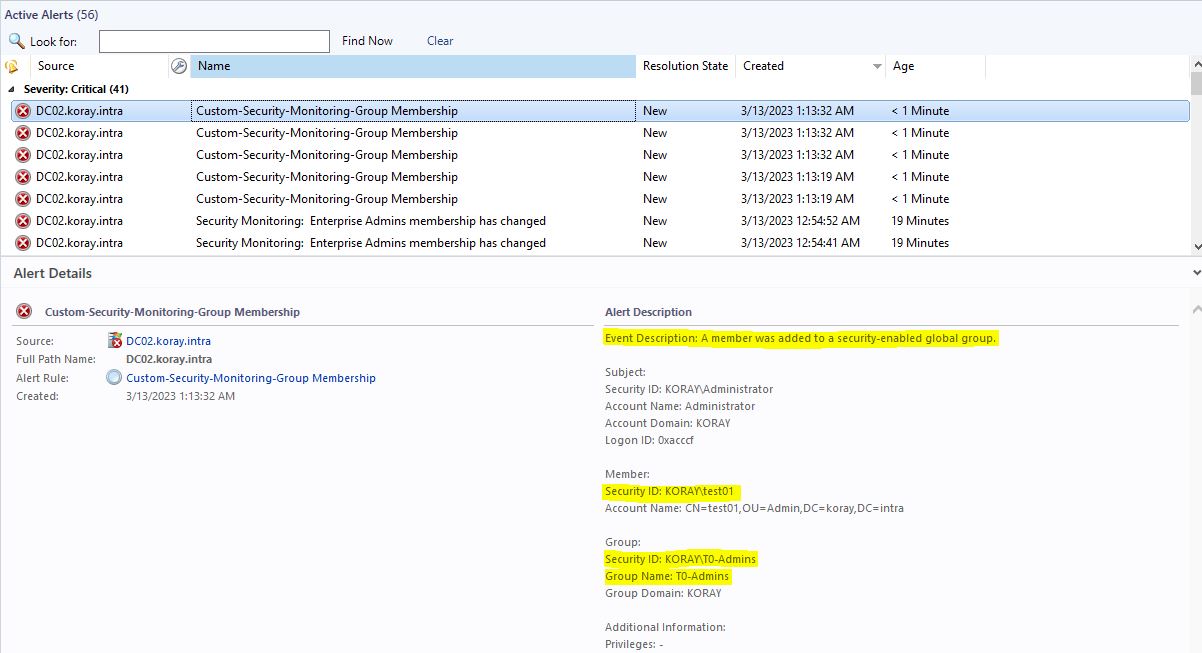 SCOM Active Directory Custom Monitor -Active Directory