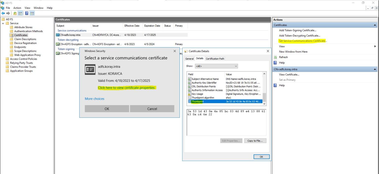 ADFS Certificate Renewal - ADFS
