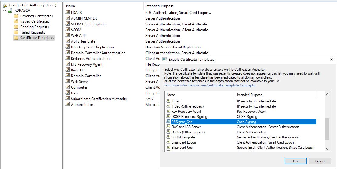 Active Directory Powershell Signing - Active Directory