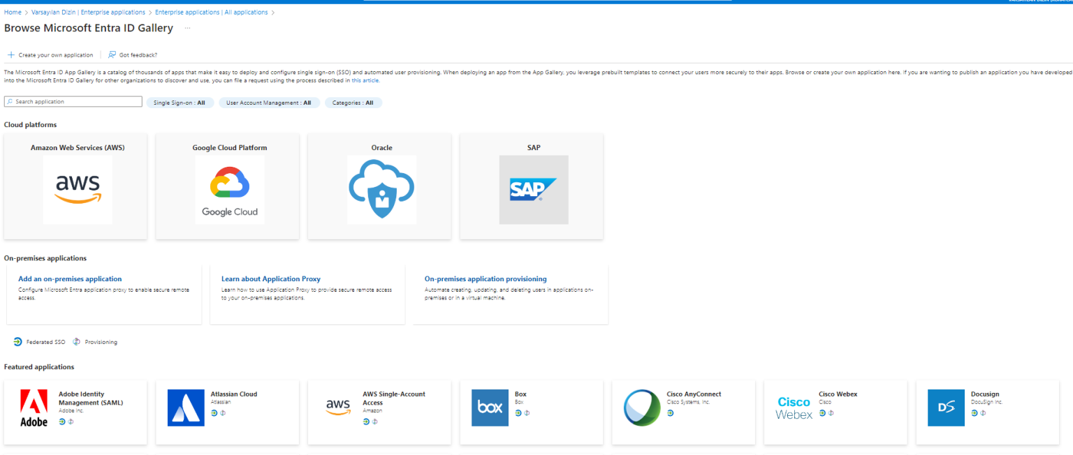 Create EntraID Enterprise Application -EntraID -Applications