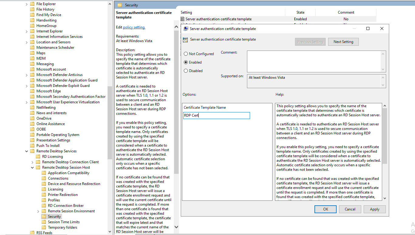 How To Create Rdp Ssl With Certificate Ad Security Windows Power Platform
